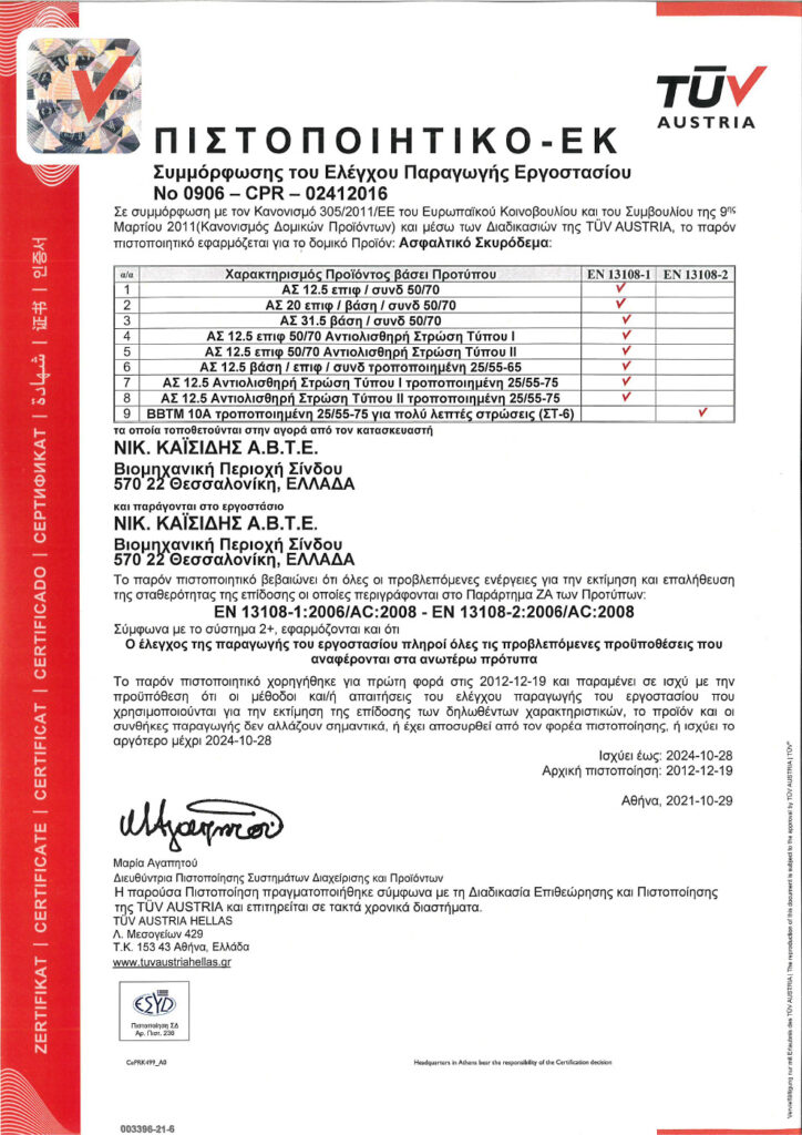 Ασφαλτικά – Τεχνικά Έργα – ΝΙΚ. ΚΑΪΣΙΔΗΣ Α.Β.Τ.Ε.